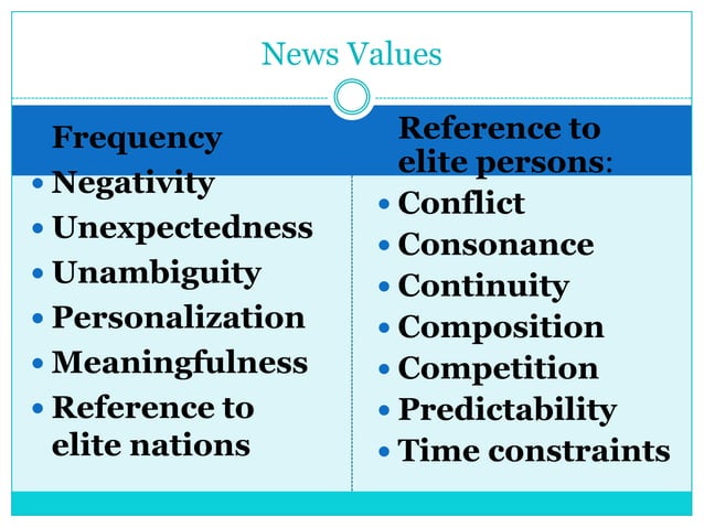 An introduction to news values | PPTX