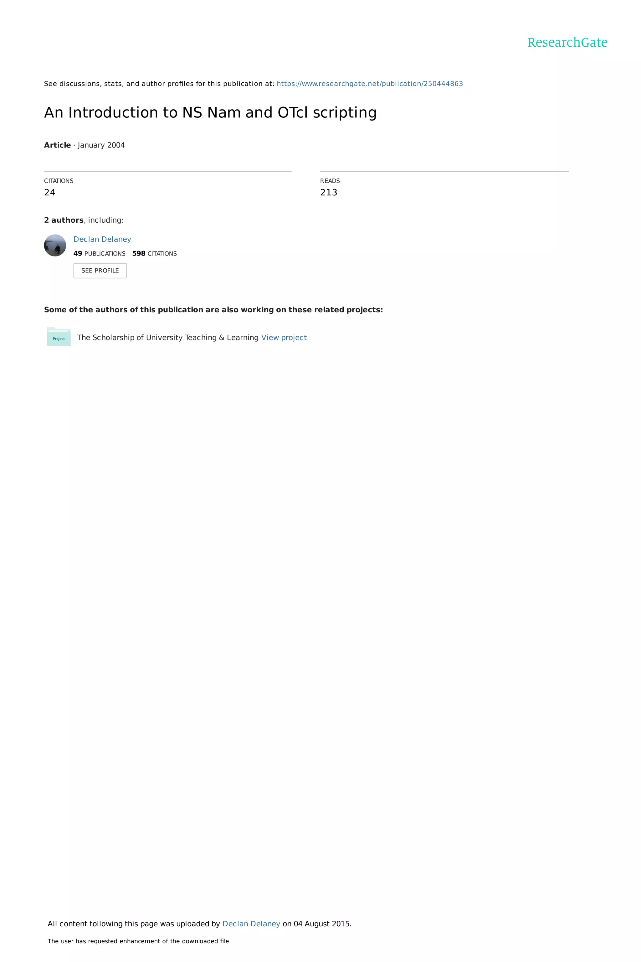 An introduction to_ns_nam_and_o_tcl_scripting | PDF