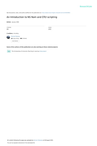 An introduction to_ns_nam_and_o_tcl_scripting | PDF
