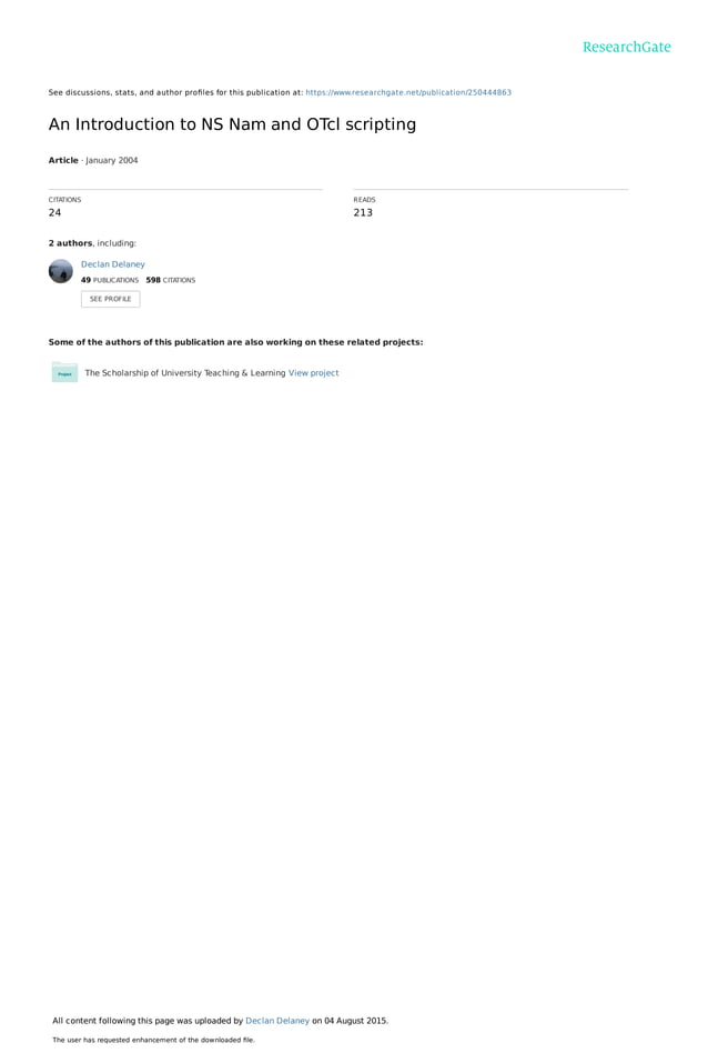 An introduction to_ns_nam_and_o_tcl_scripting | PDF