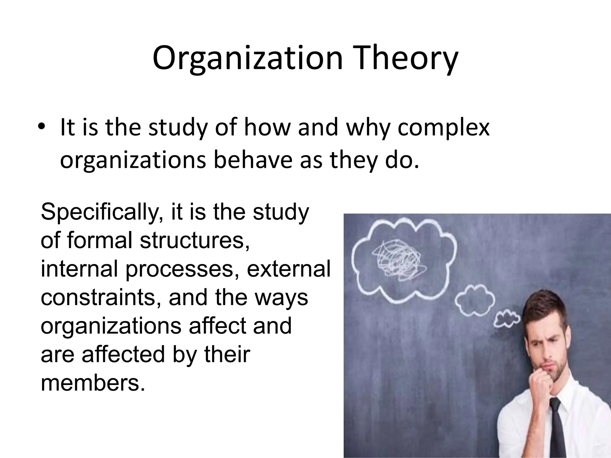 AN INTRODUCTION TO ORGANIZATION THEORY | PPT