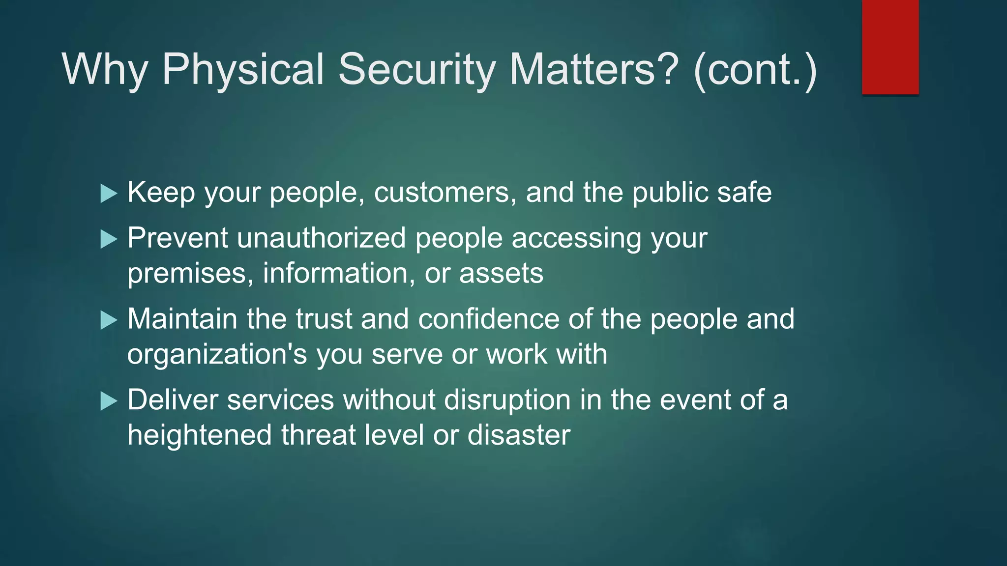 An introduction to physical security | PPSX