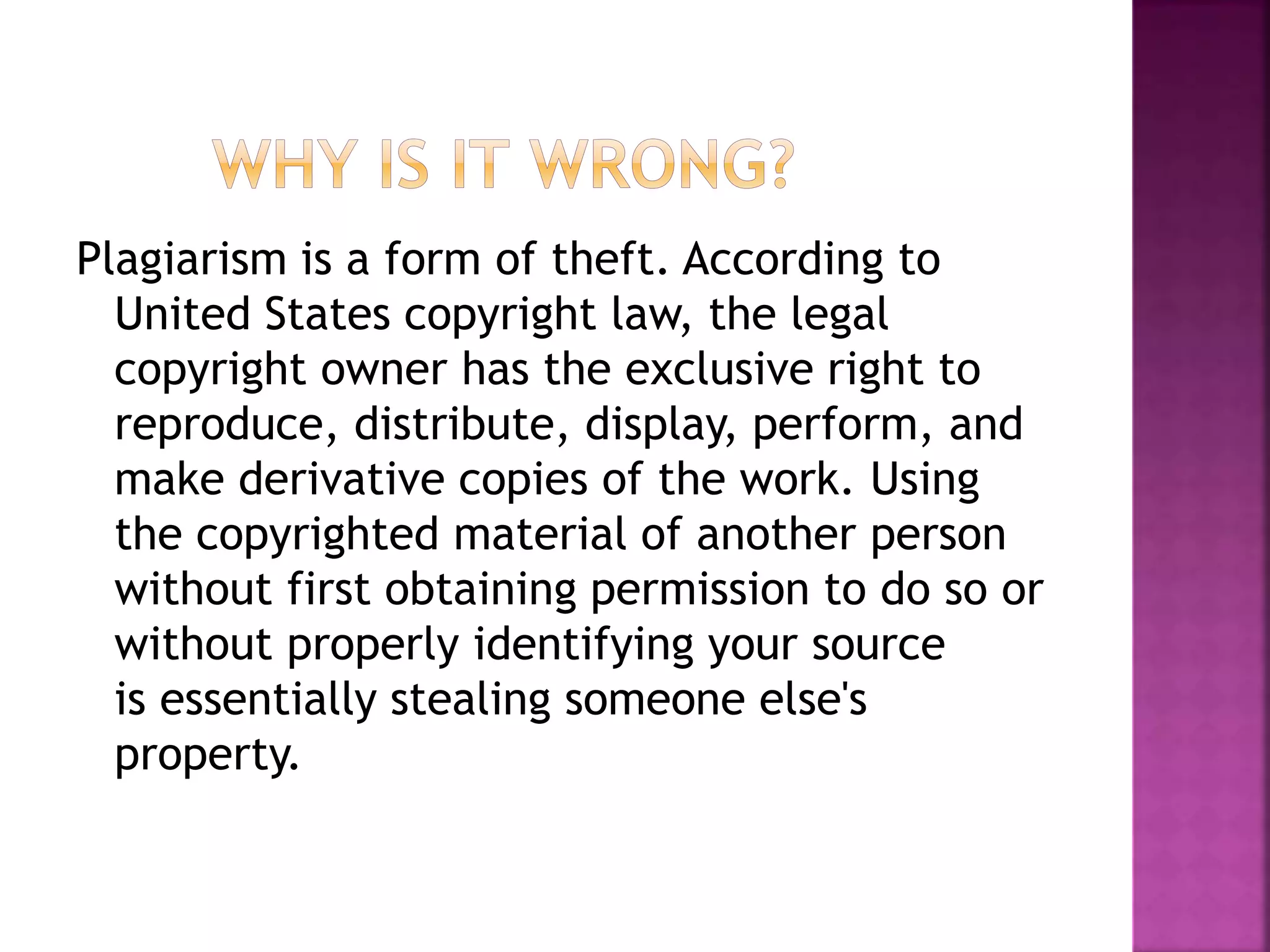 An introduction to plagiarism | PPTX