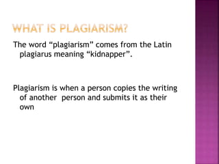 An introduction to plagiarism | PPTX