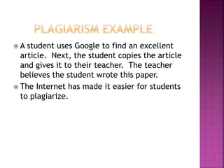 An introduction to plagiarism | PPTX