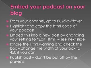 An Introduction To Podcasting 130110 | PPT