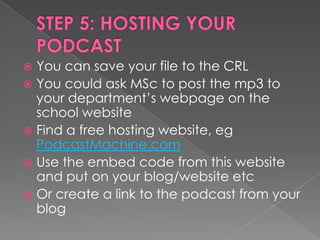 An Introduction To Podcasting 130110 | PPT
