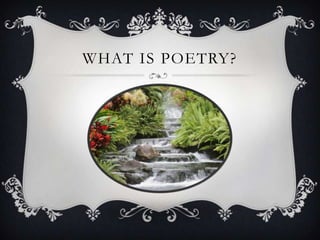 An introduction to poetry | PPTX