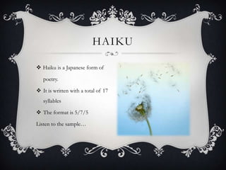 An introduction to poetry | PPTX