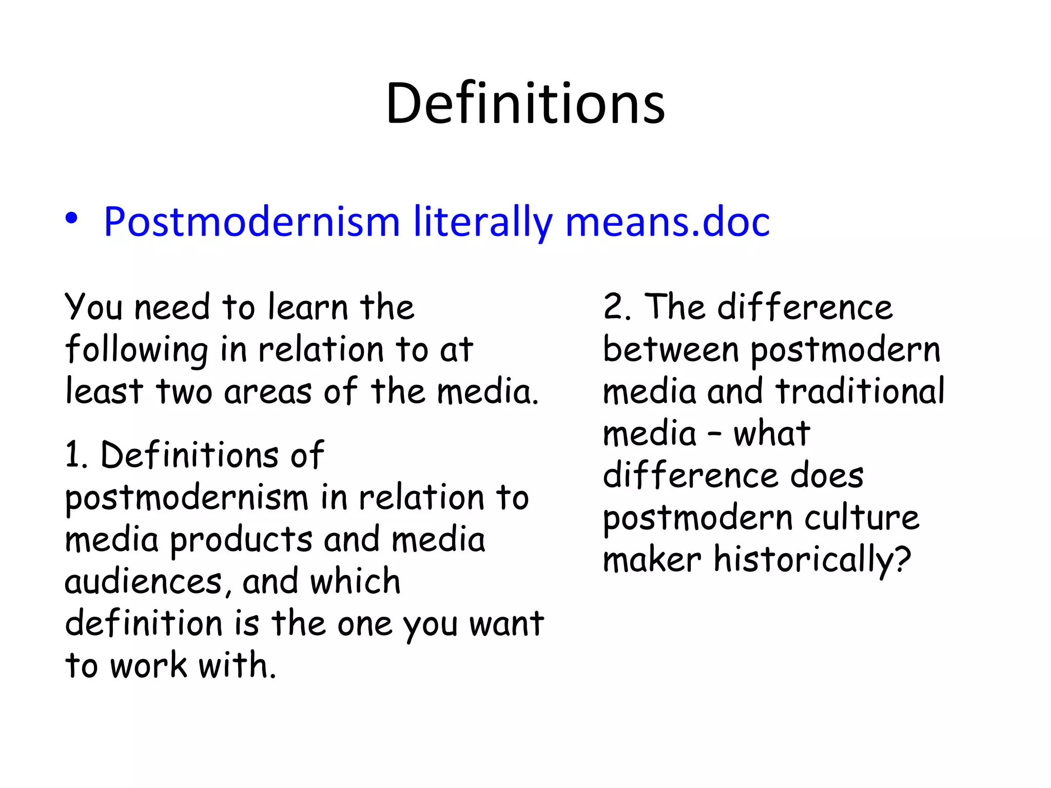 An introduction to postmodernism lesson 1 | PPT