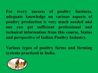 An introduction to poultry farming | PPTX