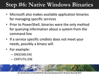 An Introduction to PowerShell for Security Assessments | PPT