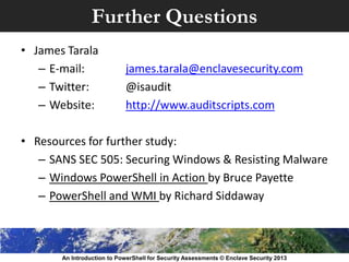 An Introduction to PowerShell for Security Assessments | PPT