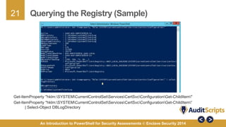 An Introduction to PowerShell for Security Assessments | PPTX ...