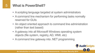 An Introduction to PowerShell for Security Assessments | PPTX ...