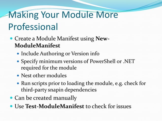 An Introduction to PowerShell Modules | PPTX | Computing | Technology & Computing