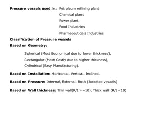 An introduction to pressure vessels | PDF