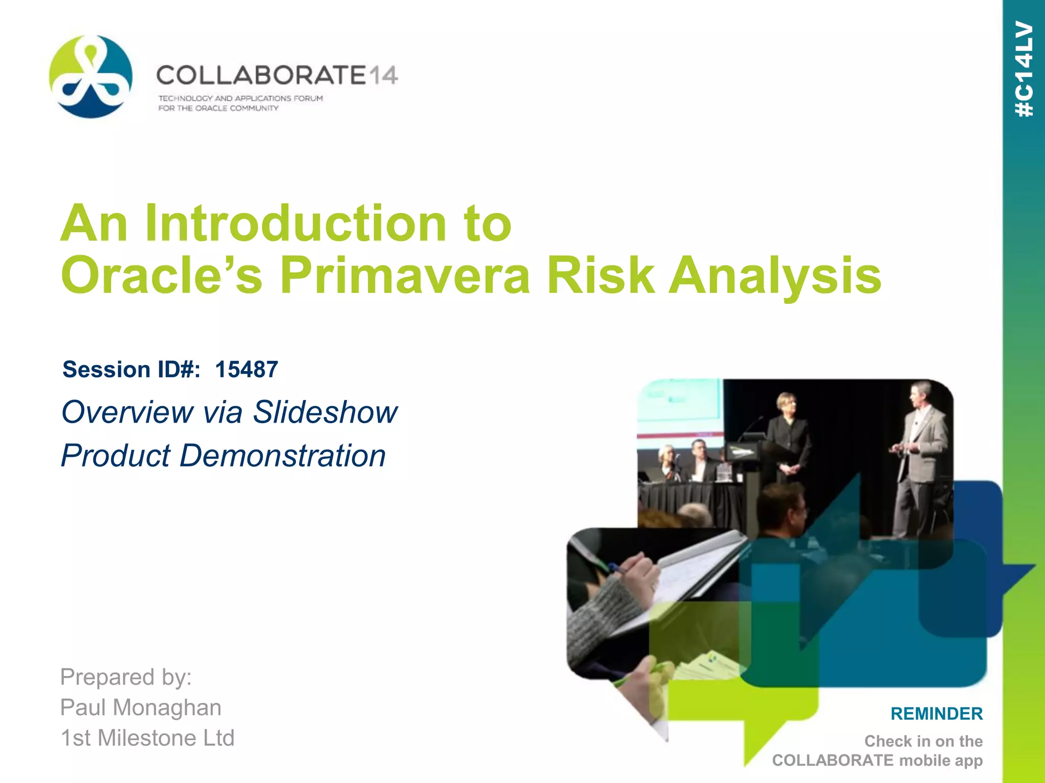 An introduction to primavera risk analysis - Oracle Primavera P6 ...