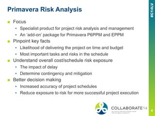 An introduction to primavera risk analysis - Oracle Primavera P6 ...