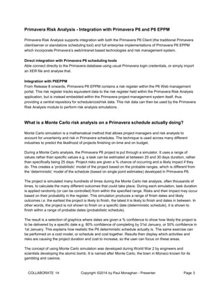 An introduction to primavera risk analysis - Oracle Primavera P6 ...