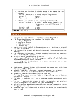 An introduction to programming | PDF