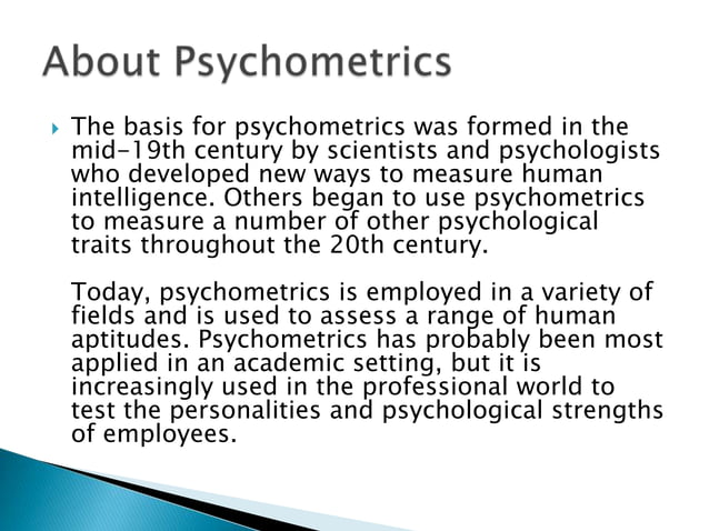An Introduction to Psychometrics | PPTX | Science