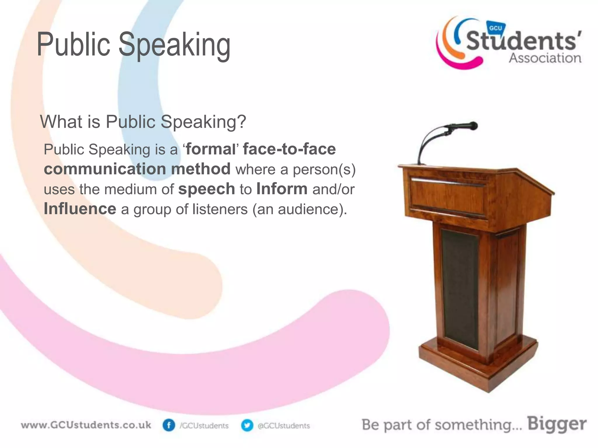 An introduction to public speaking training session | PPTX | Technology ...