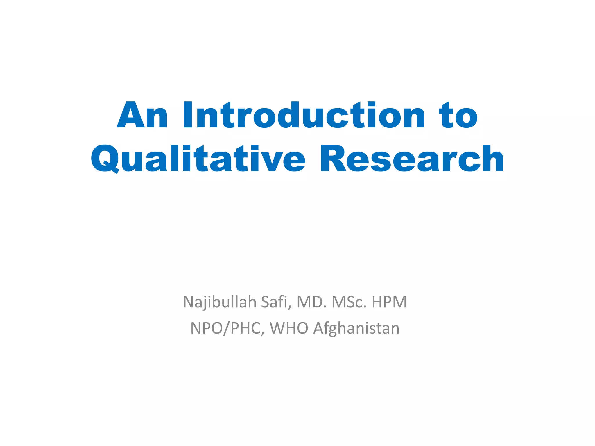 An introduction to qualitative research | PPTX