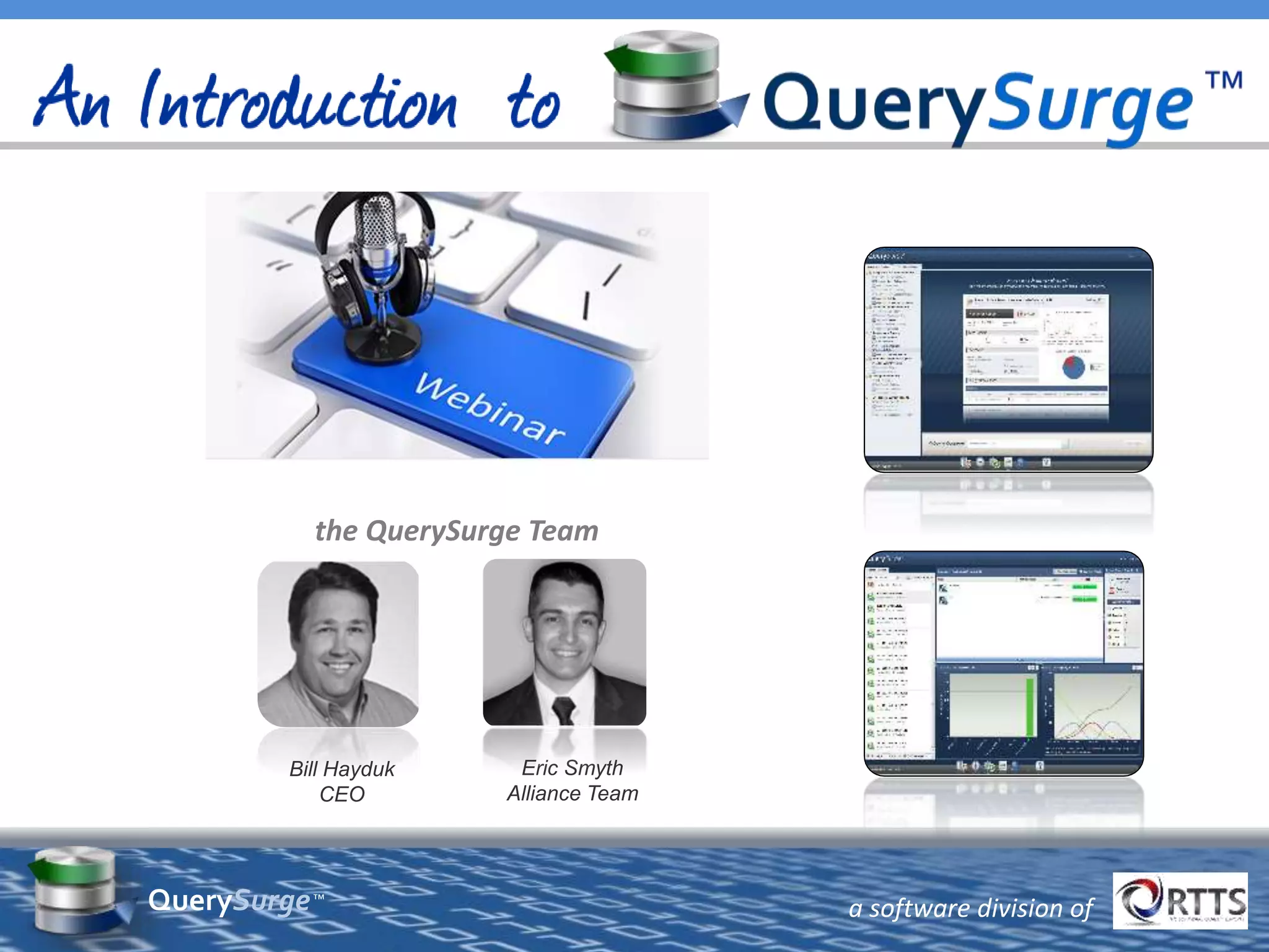 An introduction to QuerySurge webinar | PPTX