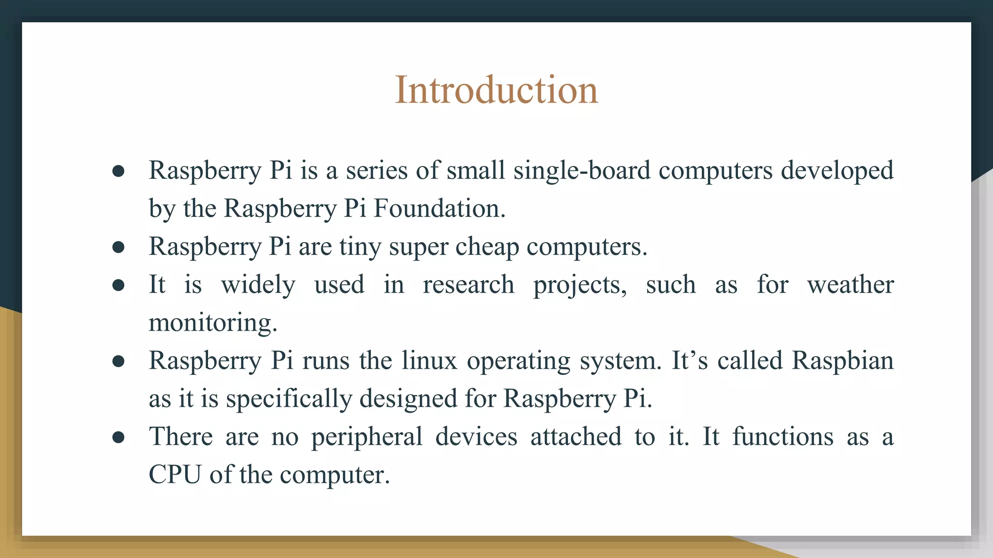 An introduction to raspberry pi | PPT