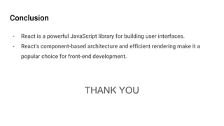 Presentation on "An Introduction to ReactJS" | PPTX