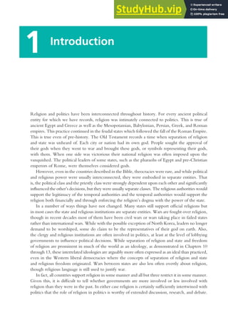 An Introduction To Religion And Politics Second Edition | PDF