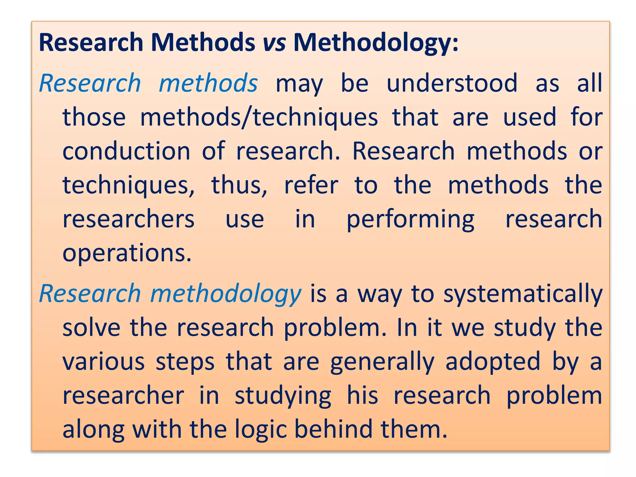 An introduction to research methodoloy | PPT