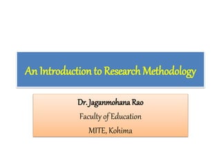 An introduction to research methodoloy | PPT