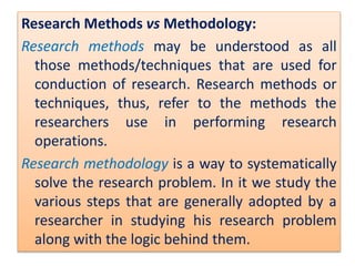 An introduction to research methodoloy | PPT