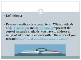 An introduction to research methods | PPT