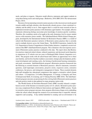An Introduction To Restorative Justice Practices In K-12 Schools Theory ...