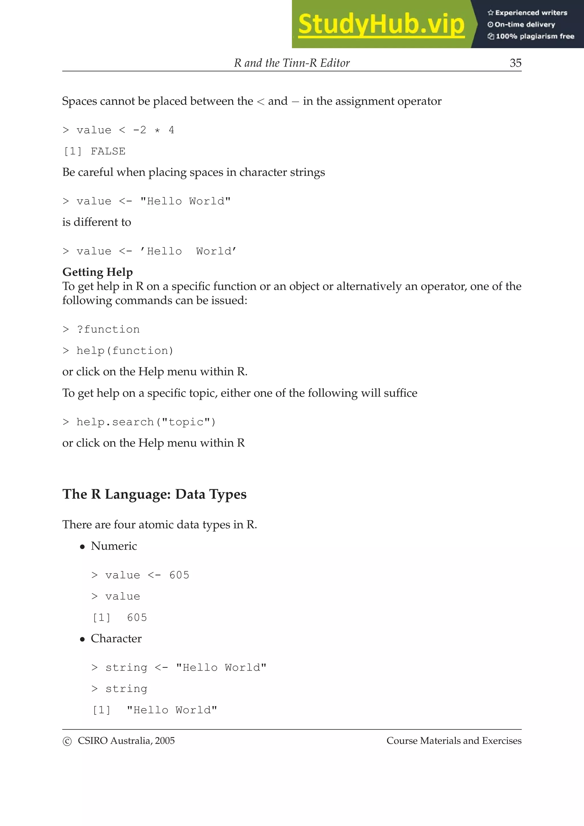 An Introduction To R Software For Statistical Modelling Computing Course Materials And Exercises