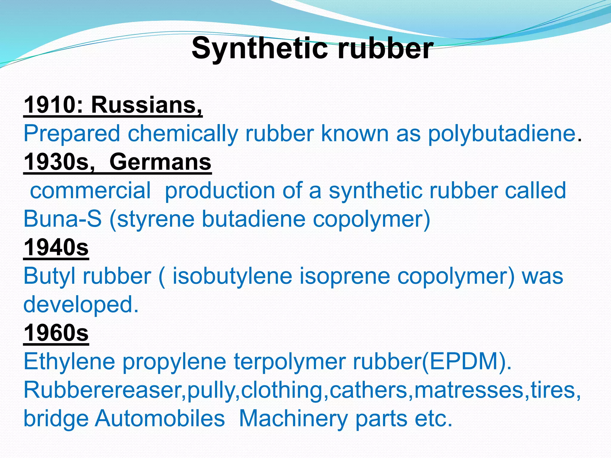 An introduction to rubber technology | PPTX