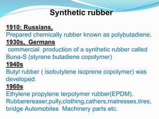 An introduction to rubber technology | PPTX