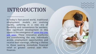 An Introduction to Same Day Pay Job Apps.pptx | Careers