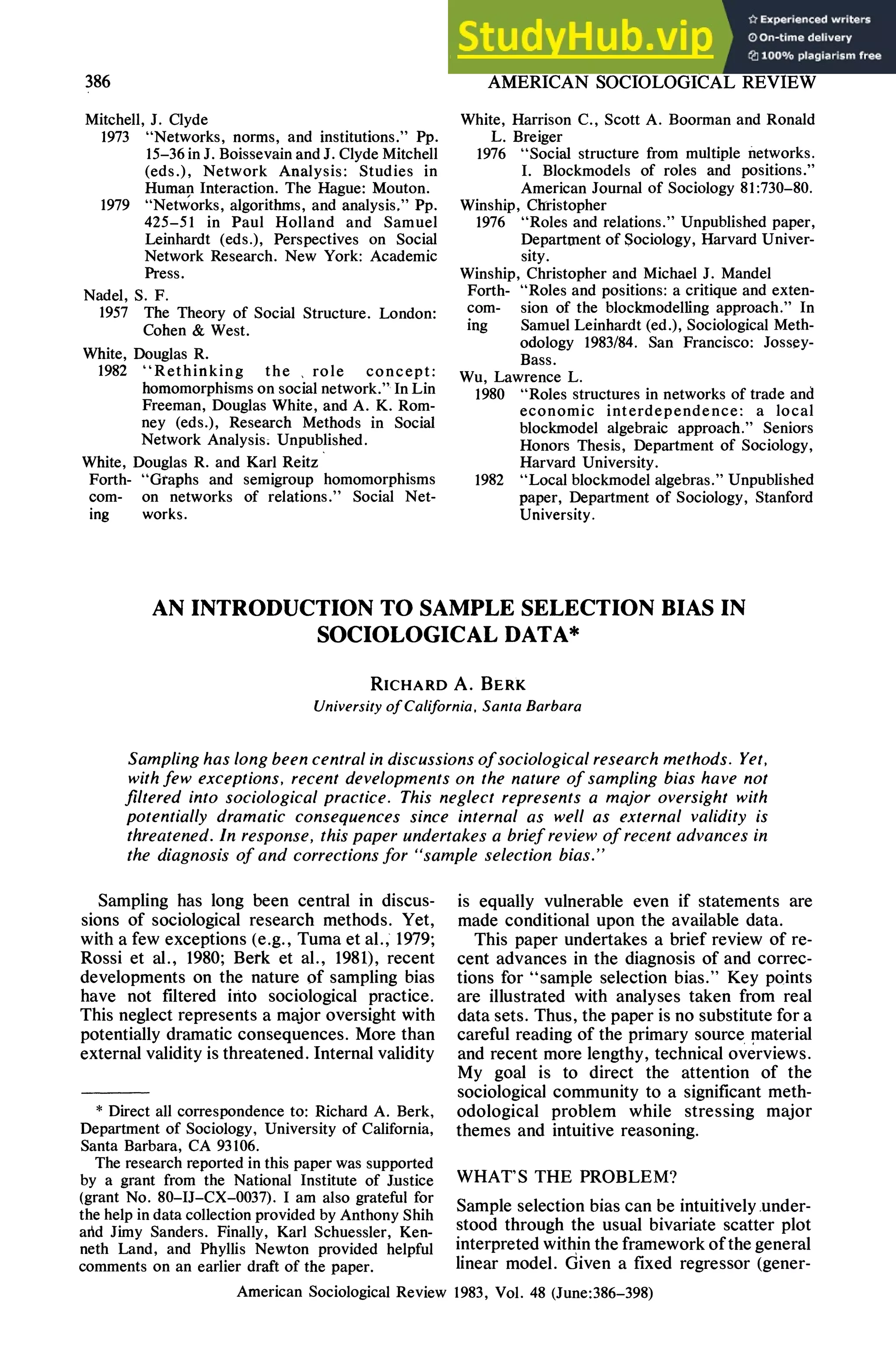 An Introduction to Sample Selection Bias in Sociological Data.pdf
