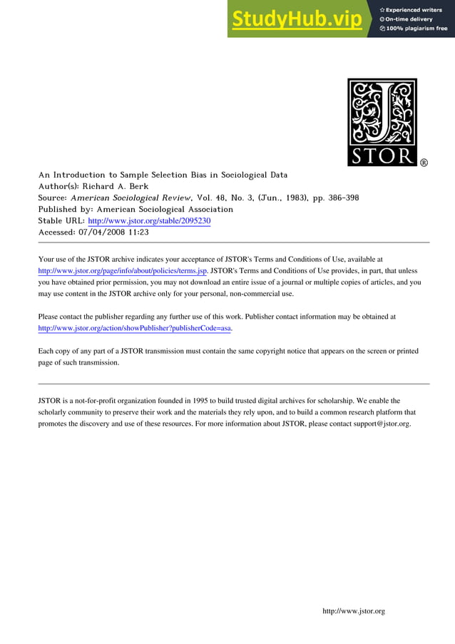 An Introduction to Sample Selection Bias in Sociological Data.pdf