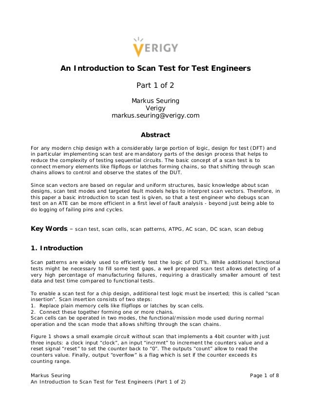 An Introduction To Scan Test For Test Engineers
