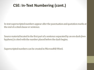 Introduction to Scientific Writing and CSE Style | PPT