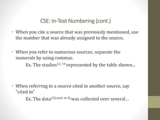 Introduction to Scientific Writing and CSE Style | PPTX