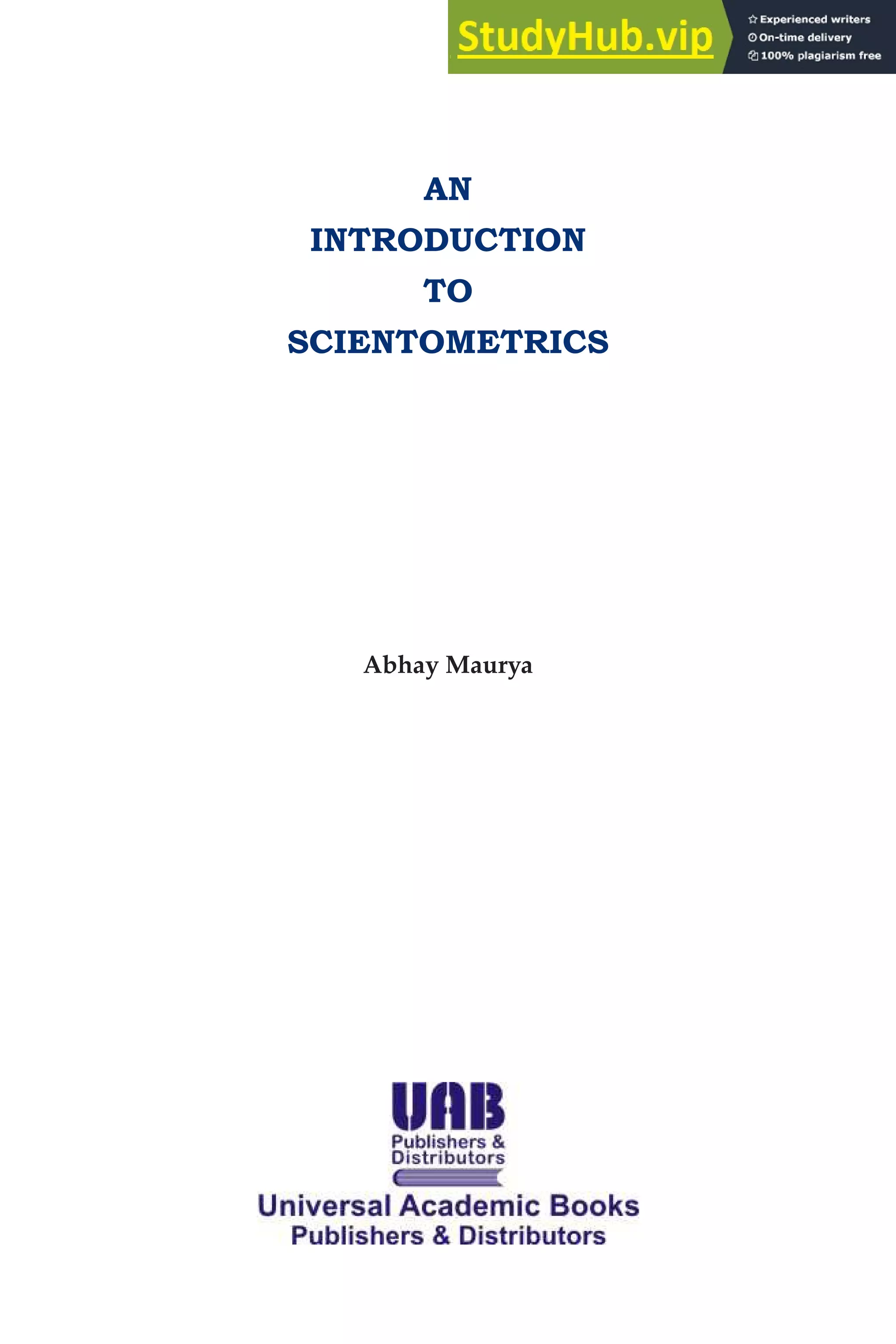 An Introduction To Scientometrics | PDF