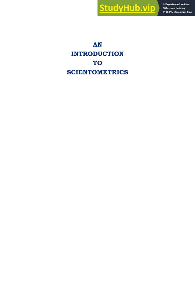 An Introduction To Scientometrics | PDF | Science