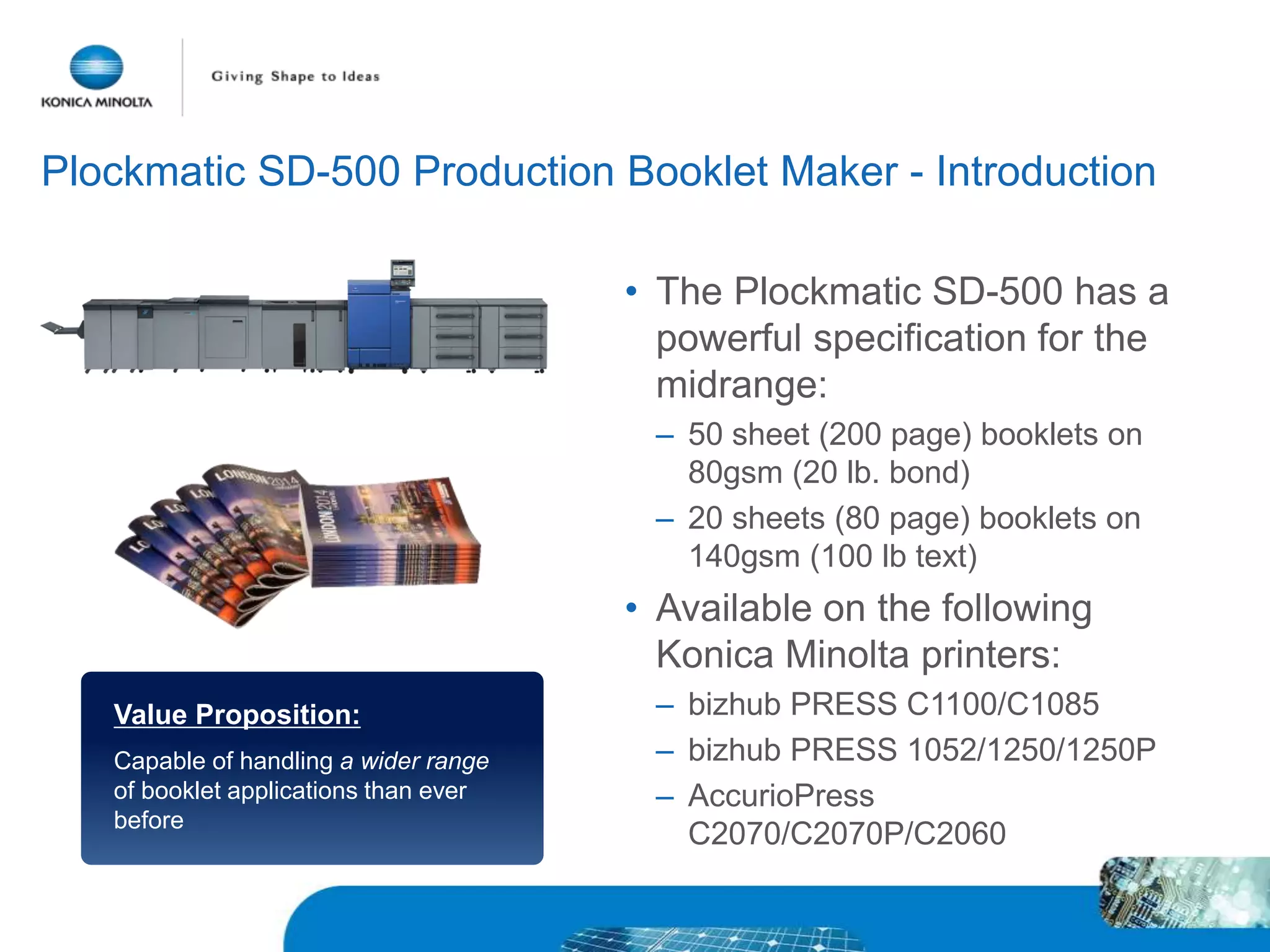Introducing the Plockmatic SD-500 & SD-350 Production Booklet Maker | PPTX
