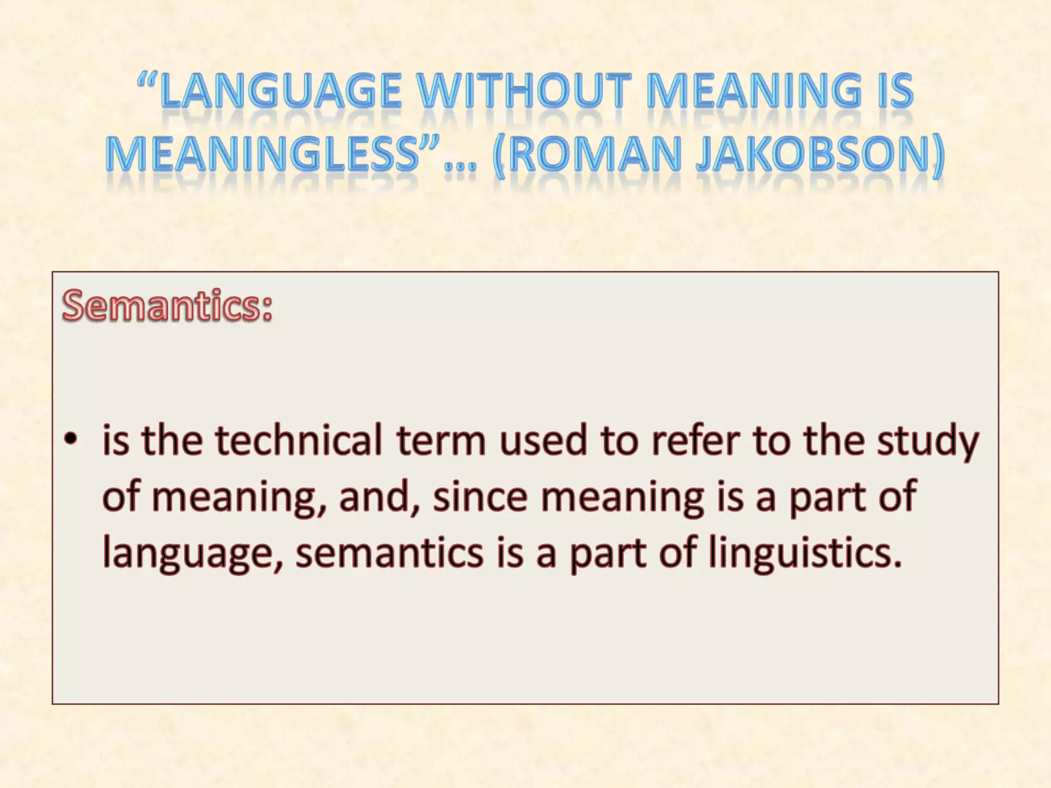 An introduction to semantics | PPT